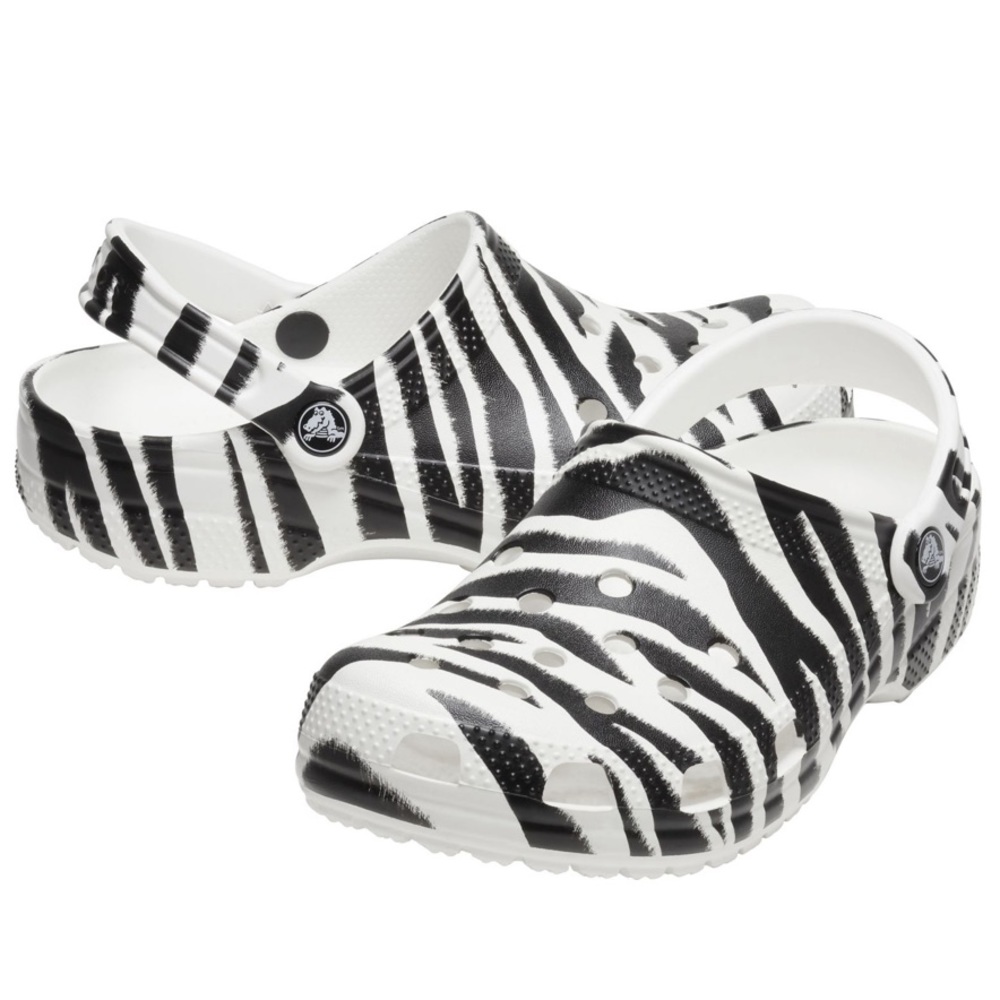 Crocs Zebra Classic Animal Print Clogs - Gem